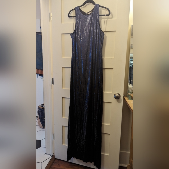 Halston Heritage | Dresses | Fade To Black Sequin Halston Heritage Gown ...